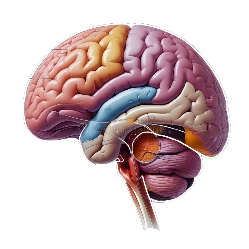 Labeled brain anatomy stock illustration. Illustration of education ...