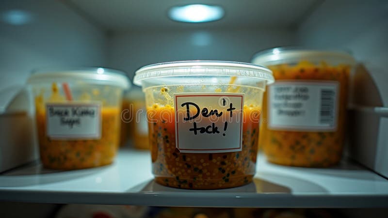 Labeled Container in Refrigerator with Soup Stock Image - Image of food ...