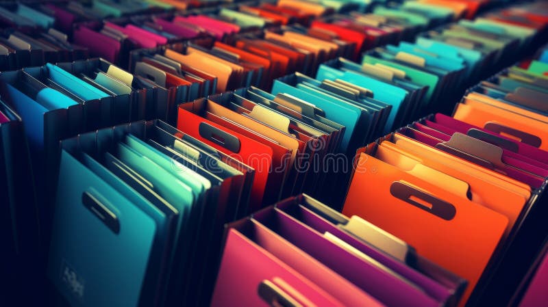 Labeled File Folders Collection Stock Illustration - Illustration of ...