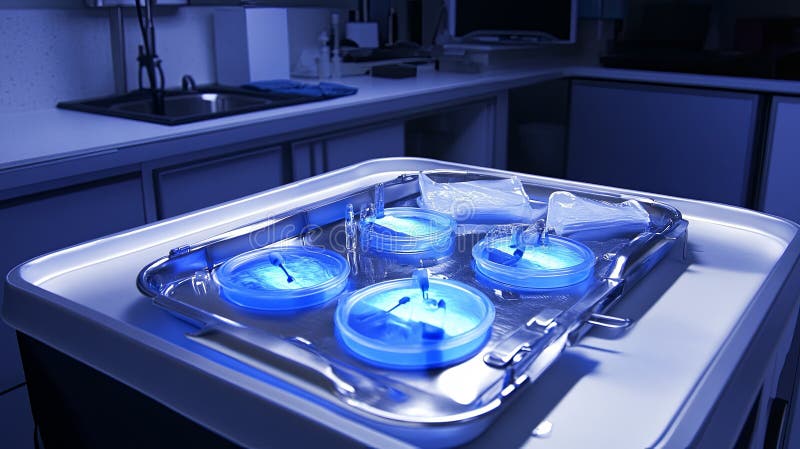 Labeled Ultrasound Gel and Probes on Tray. Stock Image - Image of ...