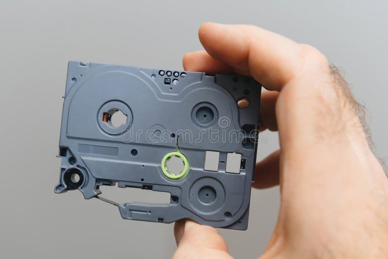 Labeler Tape Cartridge Front View Stock Photo - Image of gray ...