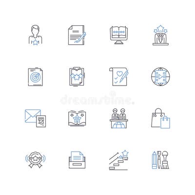 Labeling Line Icons Collection. Sorting, Identifying, Categorizing ...