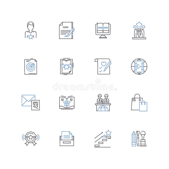 Labeling Line Icons Collection. Sorting, Identifying, Categorizing ...