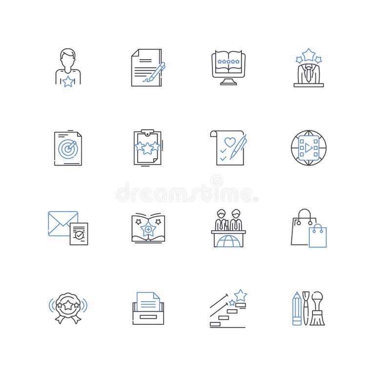 Labeling Line Icons Collection. Sorting, Identifying, Categorizing ...