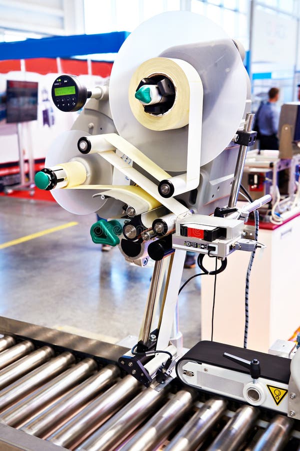 Labeling Machine on Exhibition Stock Image - Image of plastic, paper ...