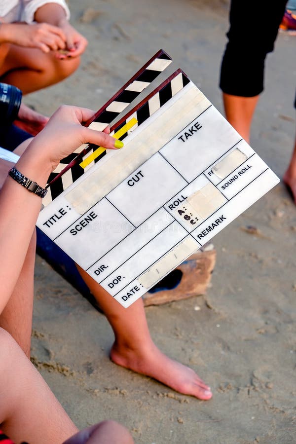 The Slate on set stock image. Image of labeling, cinematography - 263782935