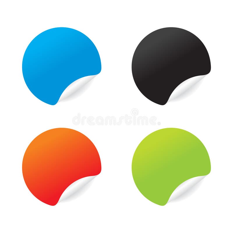 Set of 9 Square Sticker Icons Stock Vector - Illustration of decal ...