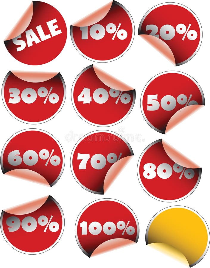 Sale stickers stock vector. Illustration of advertisement - 4474121