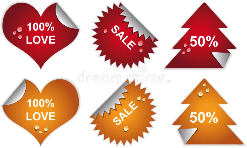 Labels Badges and Stickers with Drops. Stock Vector - Illustration of ...