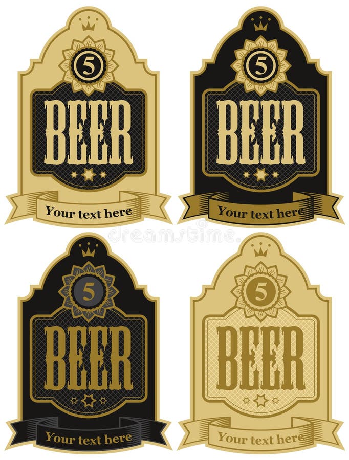 Labels for the beer stock vector. Illustration of black - 25912736