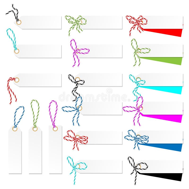 Labels with bows stock vector. Illustration of packthread - 33722109