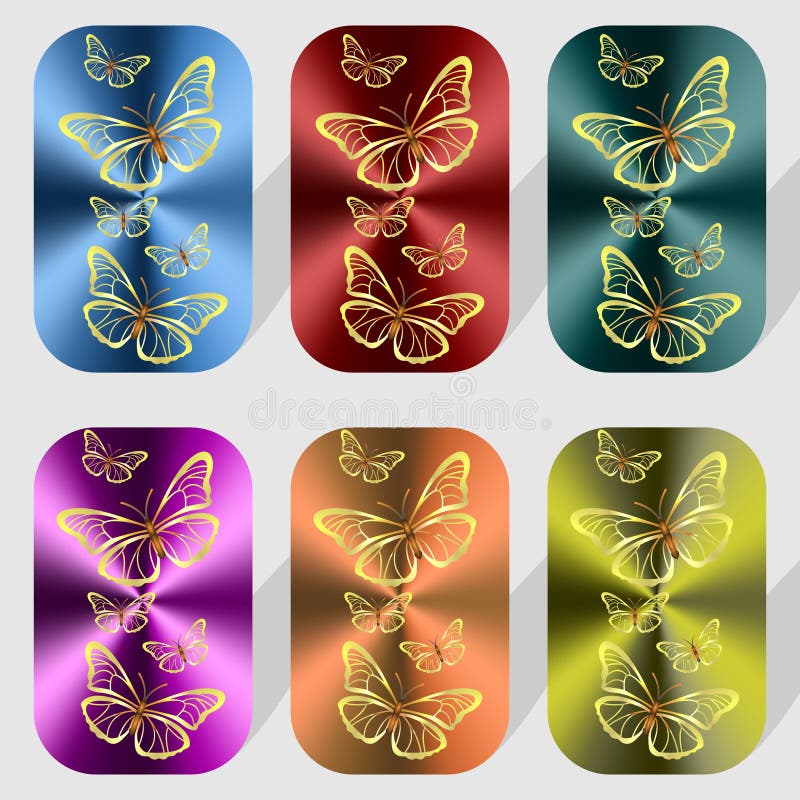 Butterflies Labels And Elements Set. Vector Stock Vector - Illustration ...