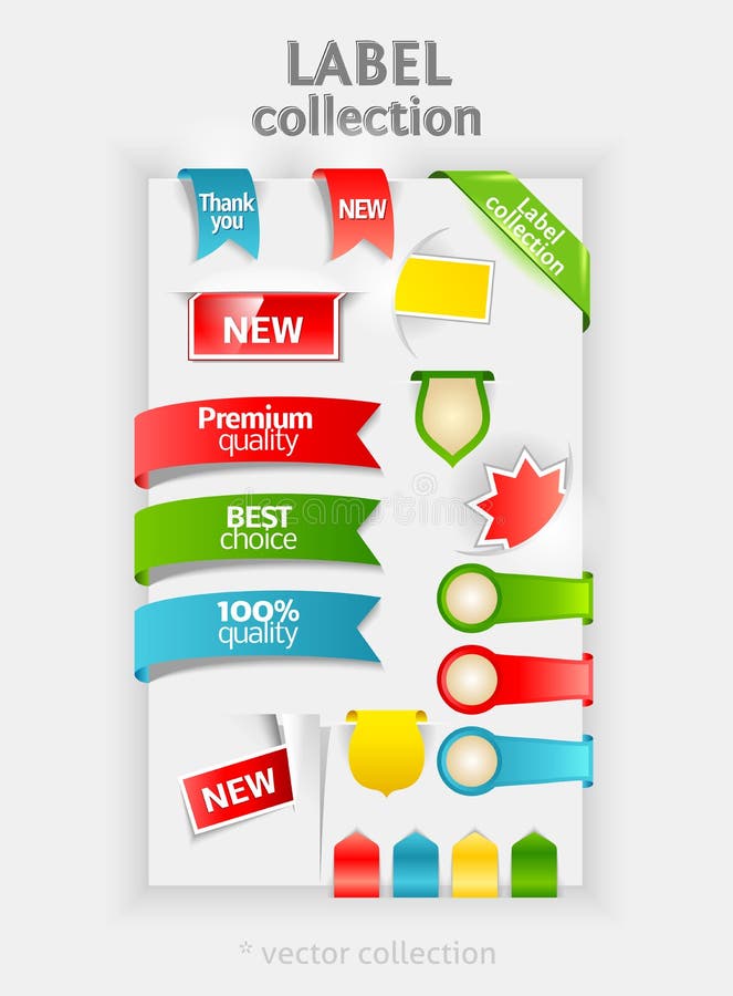 Ribbon and Banner Collection Stock Vector - Illustration of item, site ...