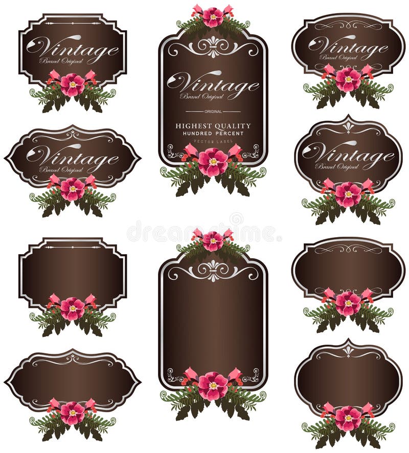 Labels De Luxe De Fleur D'invitation De Front Et Labels De Blanc ...