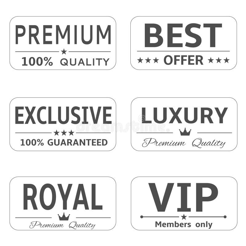 Labels De Luxe De Minimalistic Illustration de Vecteur - Illustration ...