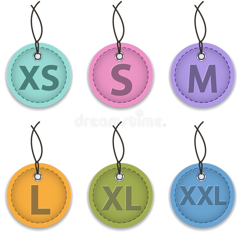 Icône D'étiquette De Taille De Vêtements Dans Le Noir Grandes Et ...