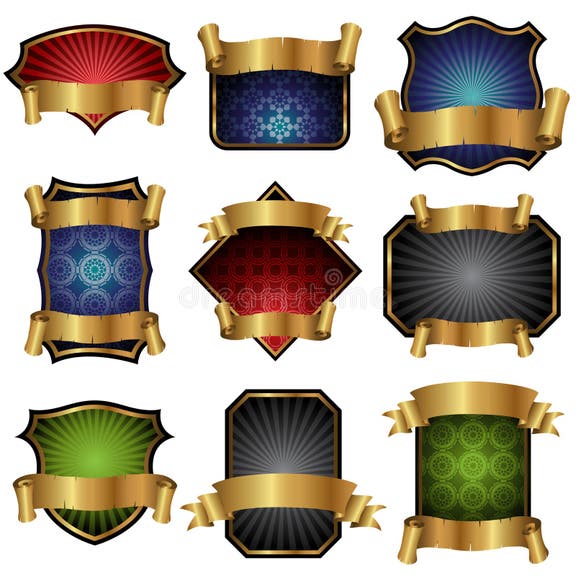 Heraldic Scroll Labels Stock Illustrations – 589 Heraldic Scroll Labels ...