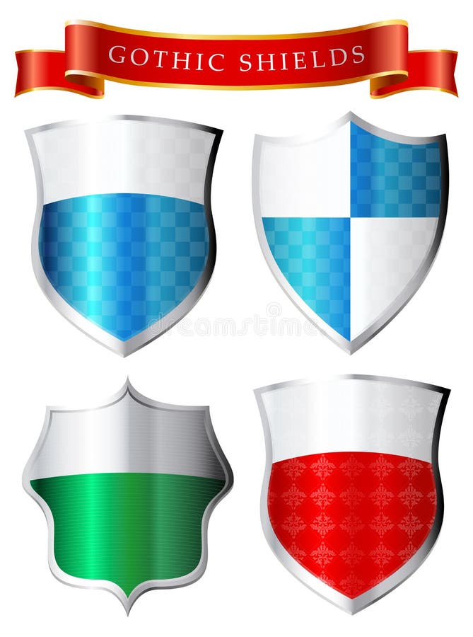 Labels - Gothic shields stock vector. Illustration of glossy - 36295682
