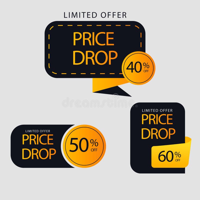Labels Gradient Label Collection Price Drop Stock Vector - Illustration ...