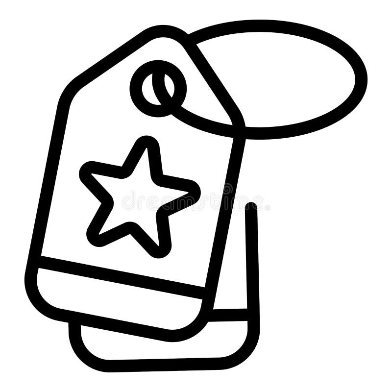 Labels icon, outline style stock vector. Illustration of luxury - 157528229