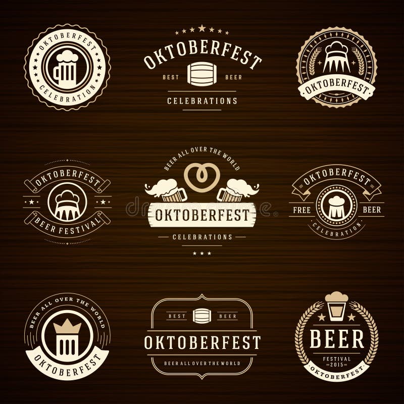 Les Insignes Et Les Logos Ont Placé Le Festival Oktoberfest De Bière