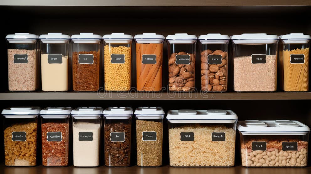 Labels kitchen storage stock illustration. Illustration of organization ...