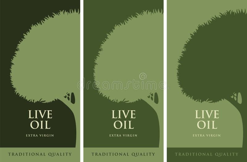 Labels for Olives or Olive Oil with Olive Tree Stock Vector ...