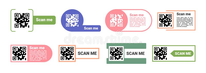 Labels with Qr Code for Business Stock Illustration - Illustration of ...