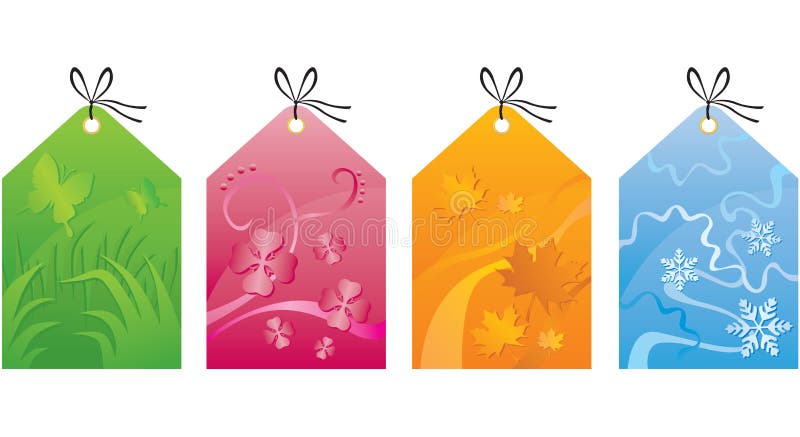 Labels with the seasons stock vector. Illustration of winter - 25786322