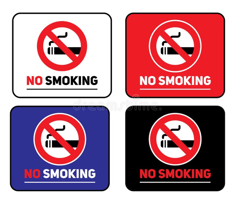 Labels Set No Smoking Stickers Stock Vector - Illustration of habit ...