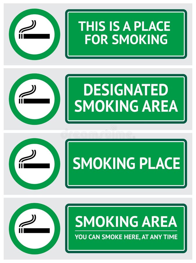 Labels Set Smoking Place Stickers Stock Vector - Illustration of ...
