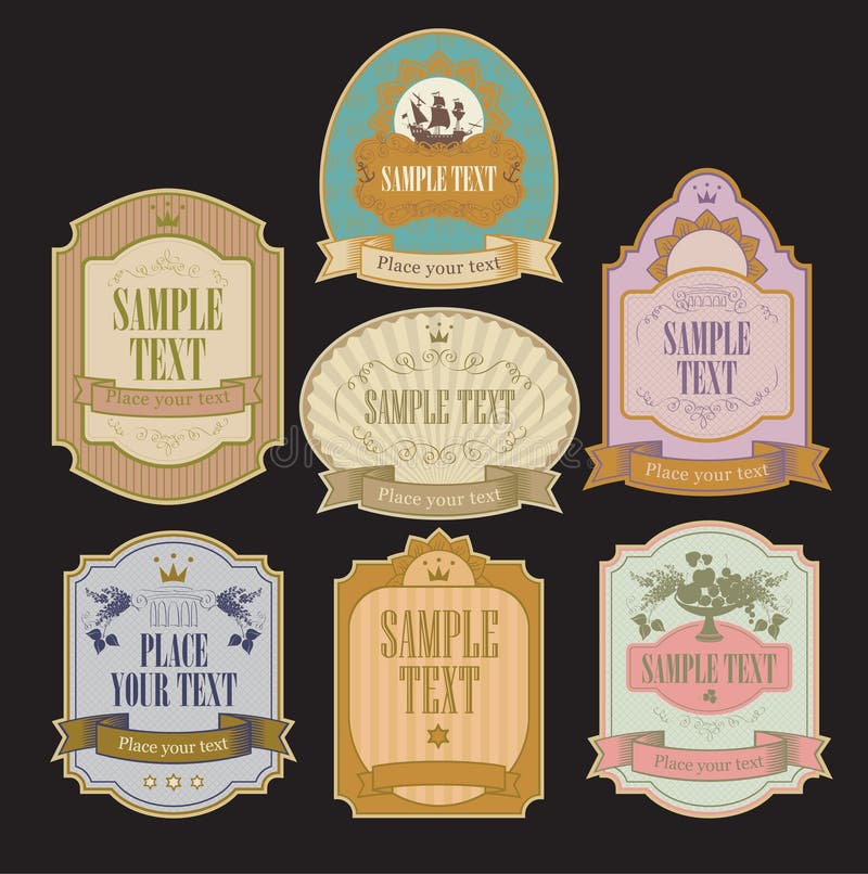 Labels set stock vector. Illustration of frame, decor - 56828305