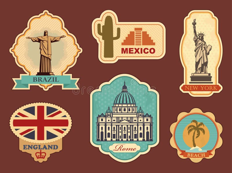 Labels of travel stock vector. Illustration of icons - 33102873