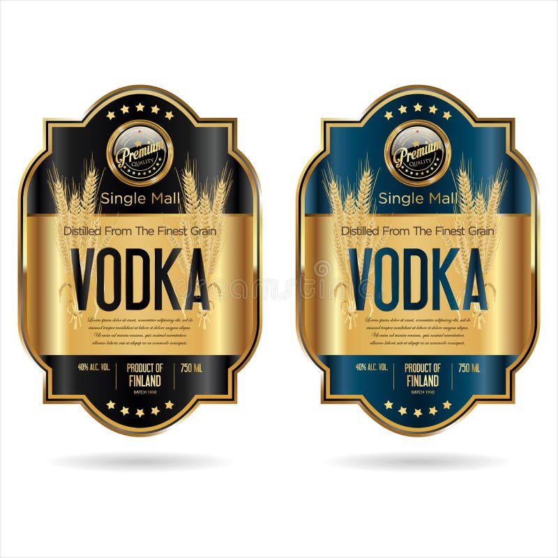 Labels for Vodka with Wheat Vector Stock Illustration Stock Vector ...