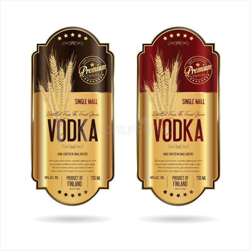 Labels for Vodka with Wheat Vector Stock Illustration Stock Vector ...