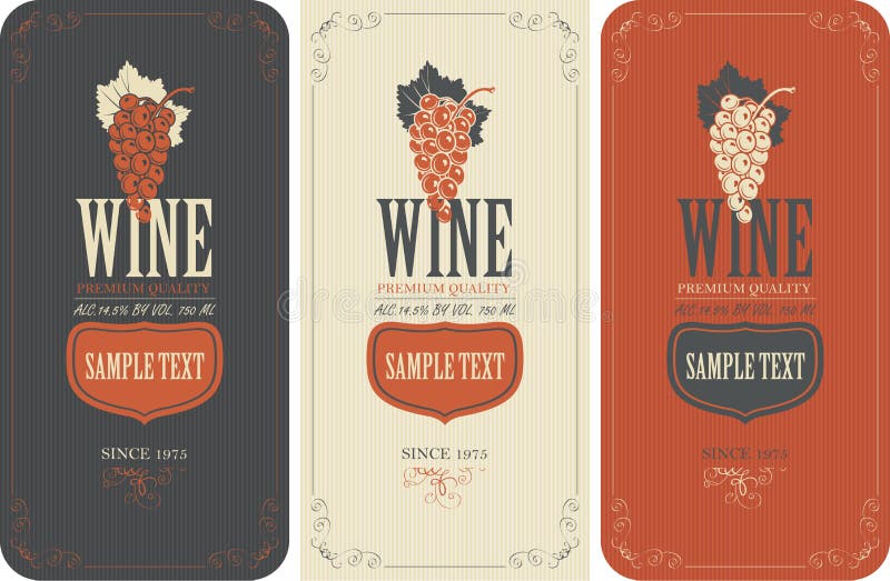 Vintage grapes labels set stock vector. Illustration of antique - 29734085