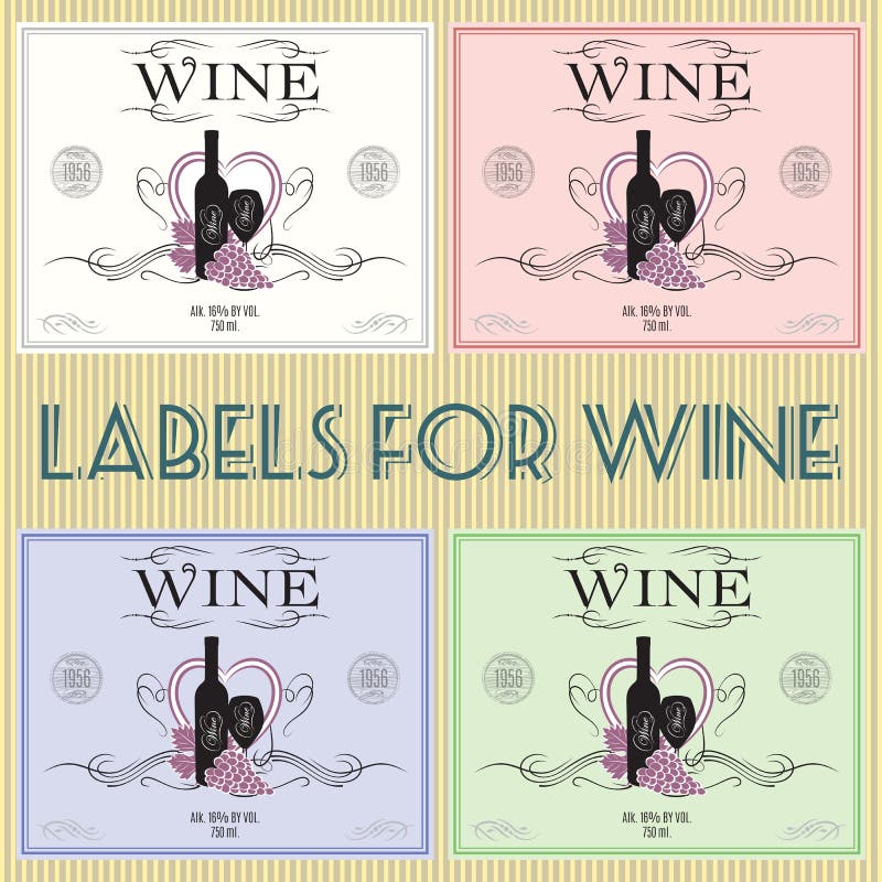 Labels for wine stock vector. Illustration of packing - 35746677