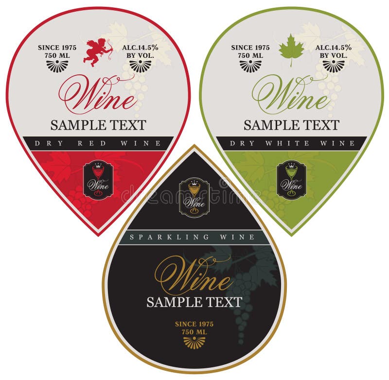 Labels for wine stock vector. Illustration of alcohol - 34556622