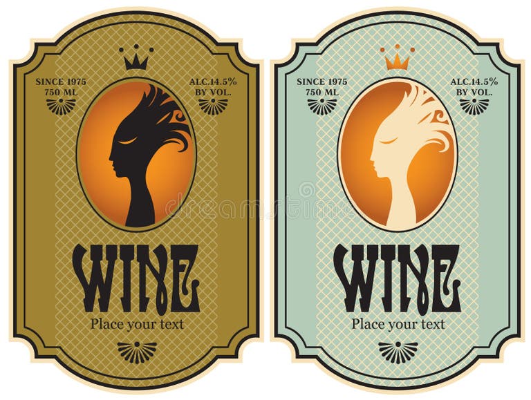 Labels for wine stock vector. Illustration of green, portrait - 31023596