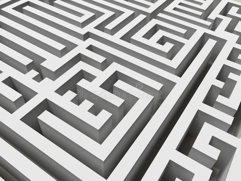Laberinto 3D stock de ilustración. Ilustración de hallazgo - 6241973
