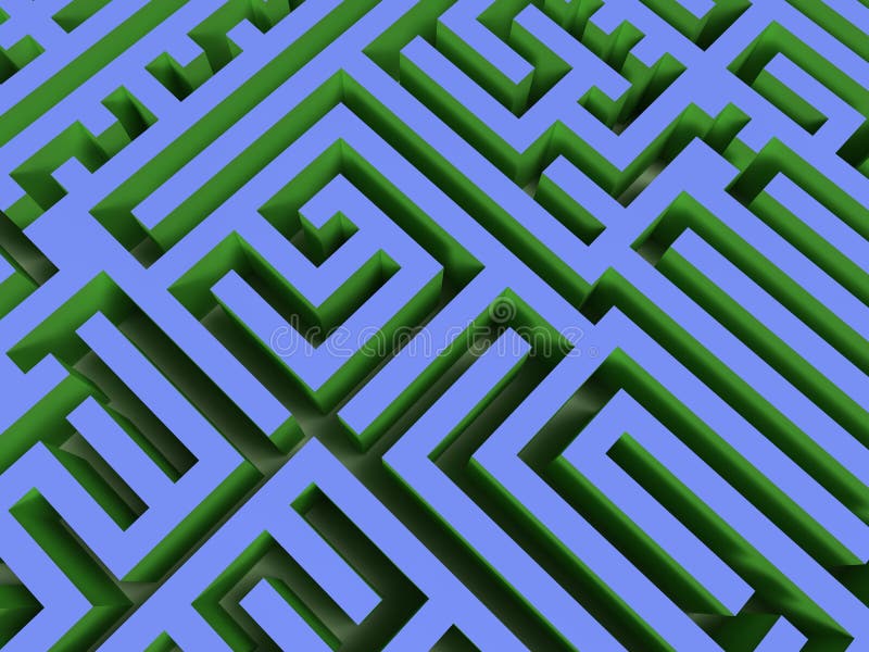 Laberinto 3D stock de ilustración. Ilustración de hallazgo - 6241973