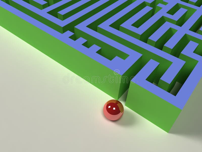 Laberinto 3D stock de ilustración. Ilustración de hallazgo - 6241986