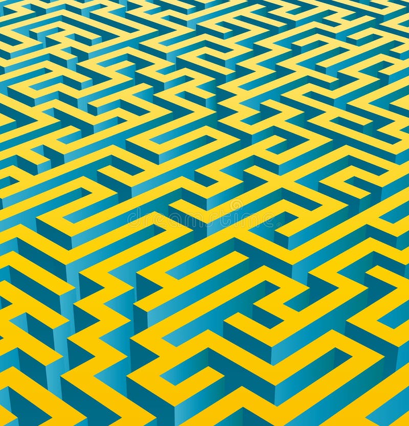 Laberinto 3D (vector) ilustración del vector. Ilustración de extracto ...