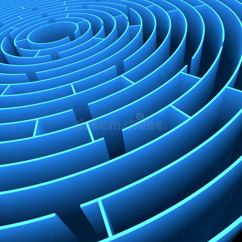 Laberinto espiral ilustración del vector. Ilustración de modelo - 8634758