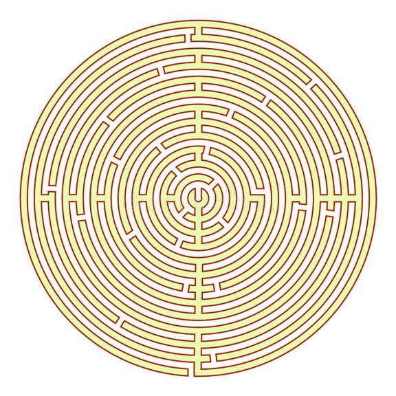 Laberinto circular ilustración del vector. Ilustración de rompecabezas ...
