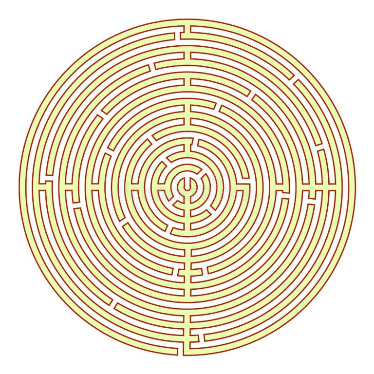 Laberinto circular ilustración del vector. Ilustración de rompecabezas ...