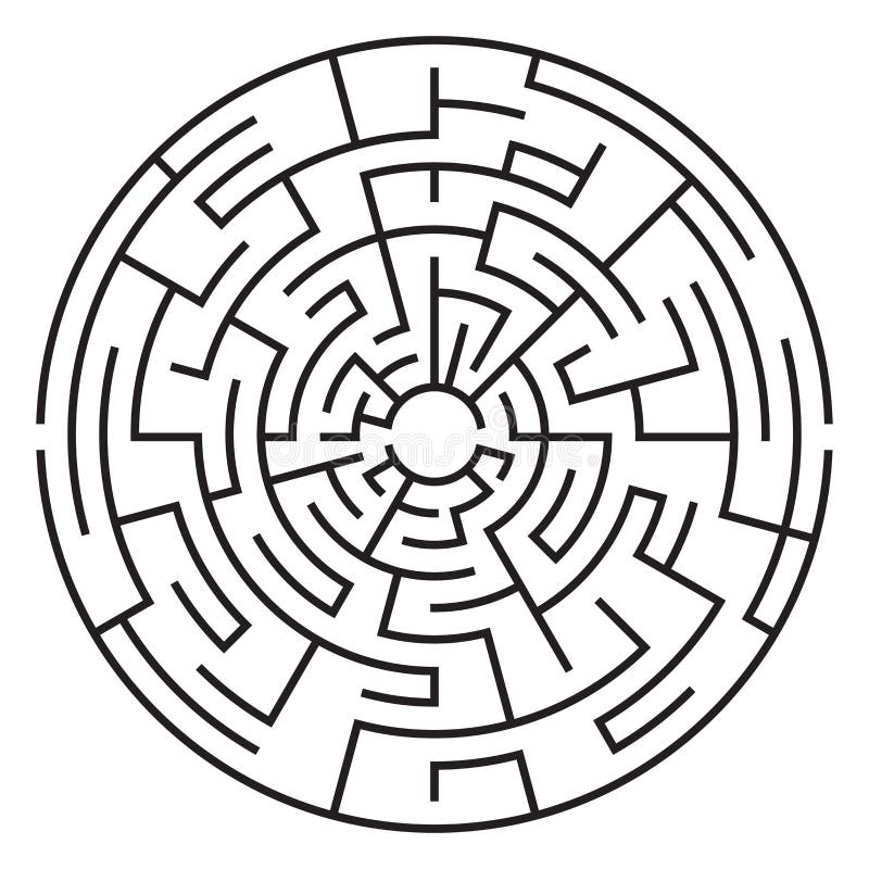 Laberinto Circular Aislado En El Fondo Blanco Media Stock de ...