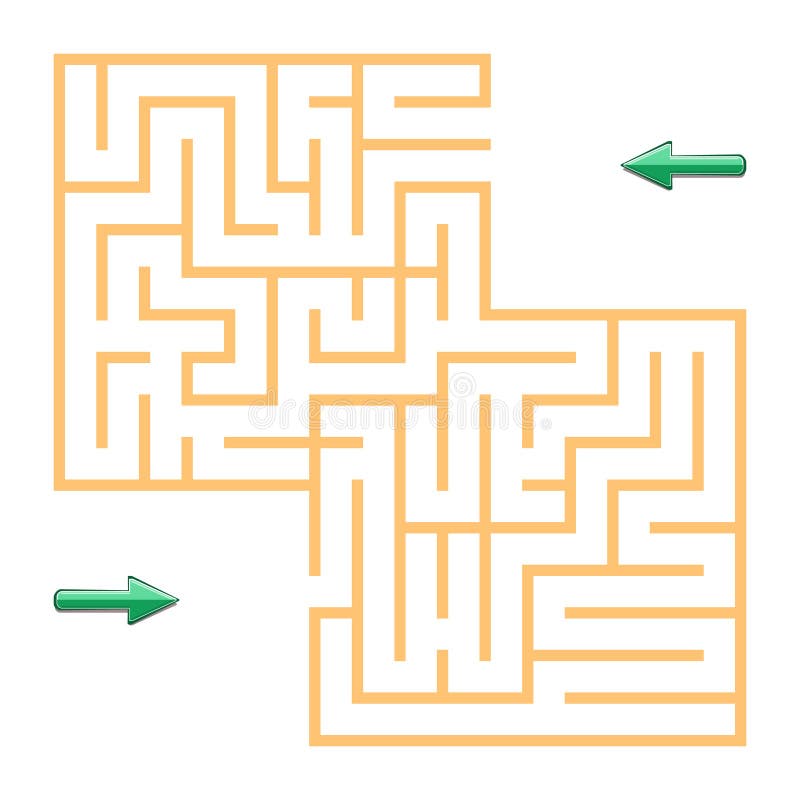 Laberinto Con Las Flechas Ejemplo - Juego Con Respuesta Ilustración del Vector - Ilustración de ...