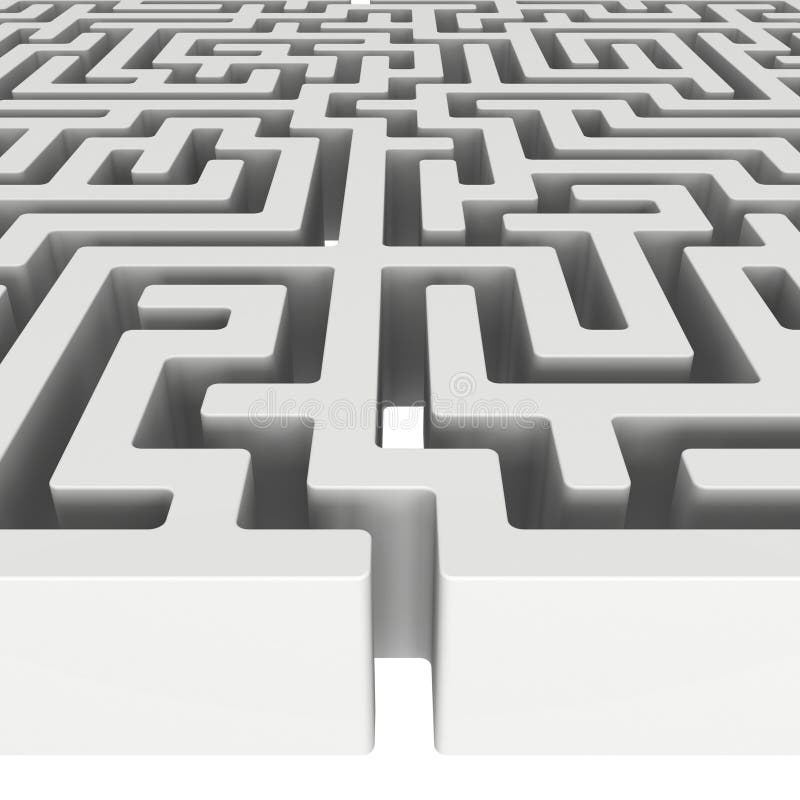 Laberinto 3d Elemento Del Diseño De La Forma Del Laberinto Stock de ...