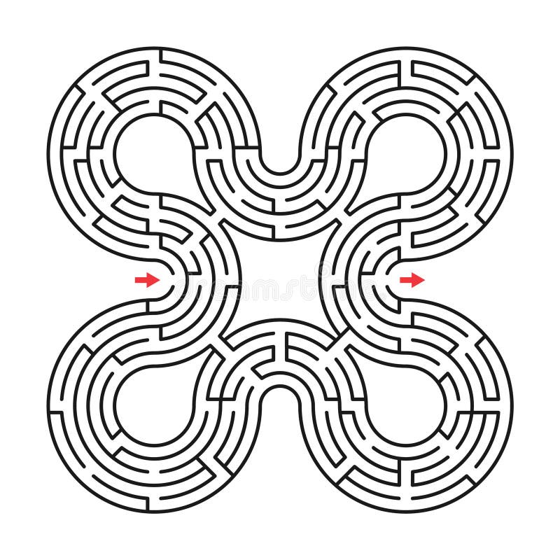 Laberinto De Laberinto Abstracto Con Entrada Y Salida Ilustración del ...